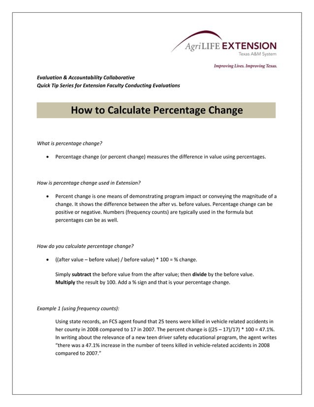 How to-calculate-percent-change | PDF