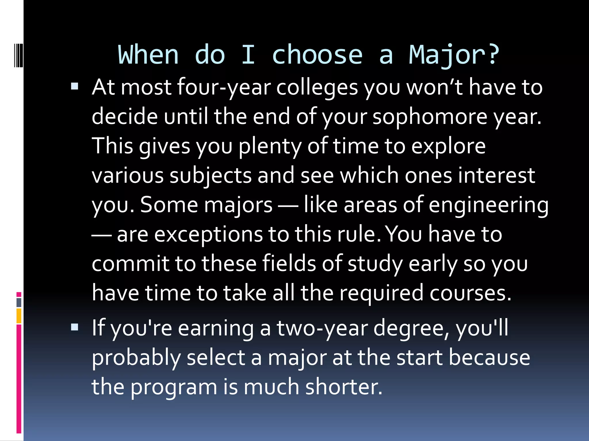 How to choose a major (US) | PPTX