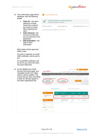 How to claim SkillsFuture Credits | PDF