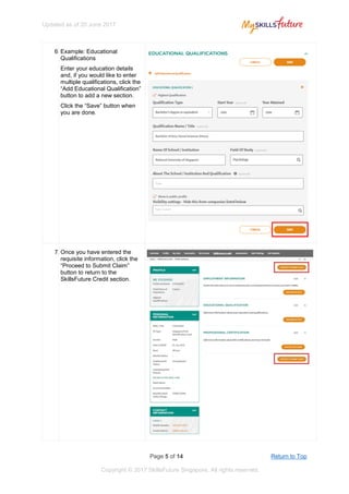 How to claim SkillsFuture Credits | PDF
