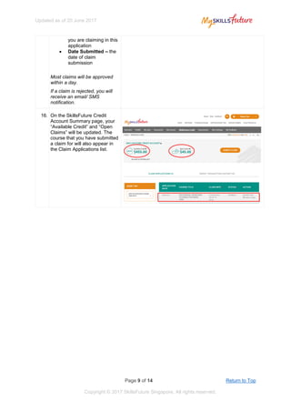 How to claim SkillsFuture Credits | PDF