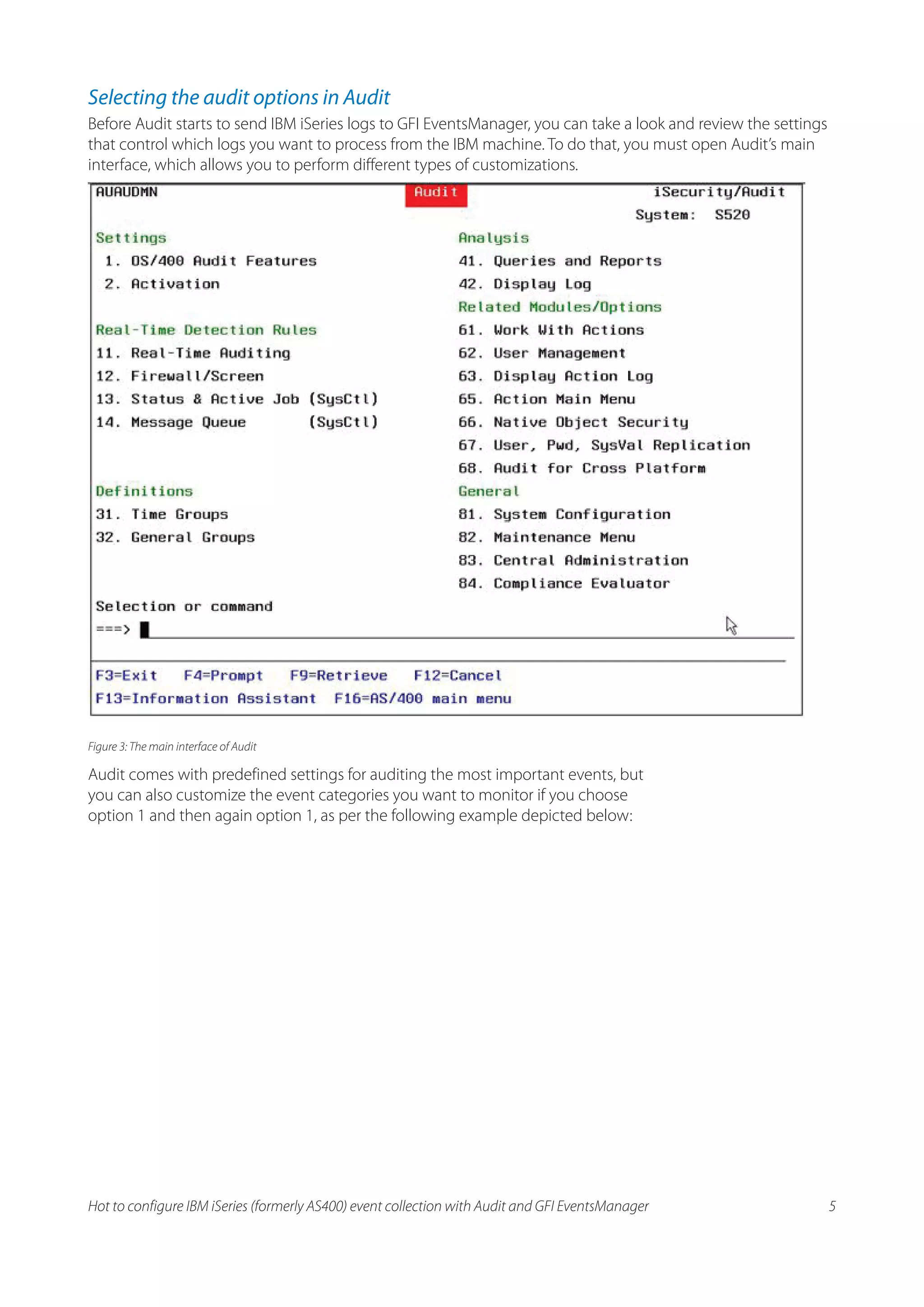 How To Configure Ibm Iseries Event Collection With Audit And Gfi