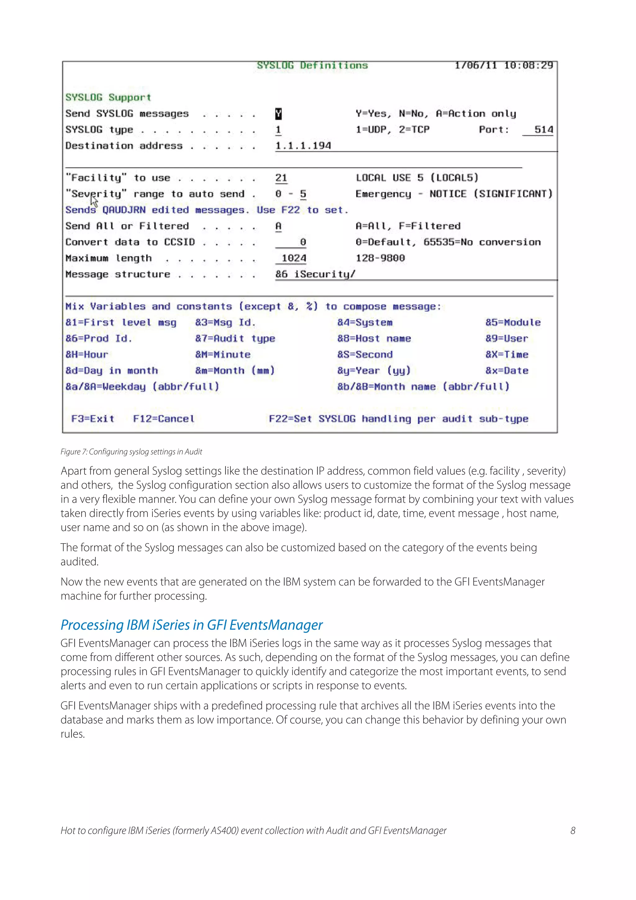 How to configure IBM iSeries event collection with Audit and GFI ...