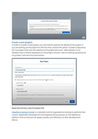How to Configure Salesforce DevOps Center | PDF