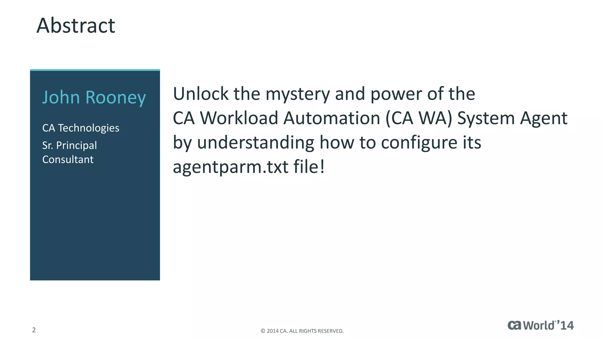 How to Configure the CA Workload Automation System Agent agentparm.txt File | PDF | Operating ...