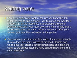 How To Conserve Water | PPT | Bath and Shower | Personal Care