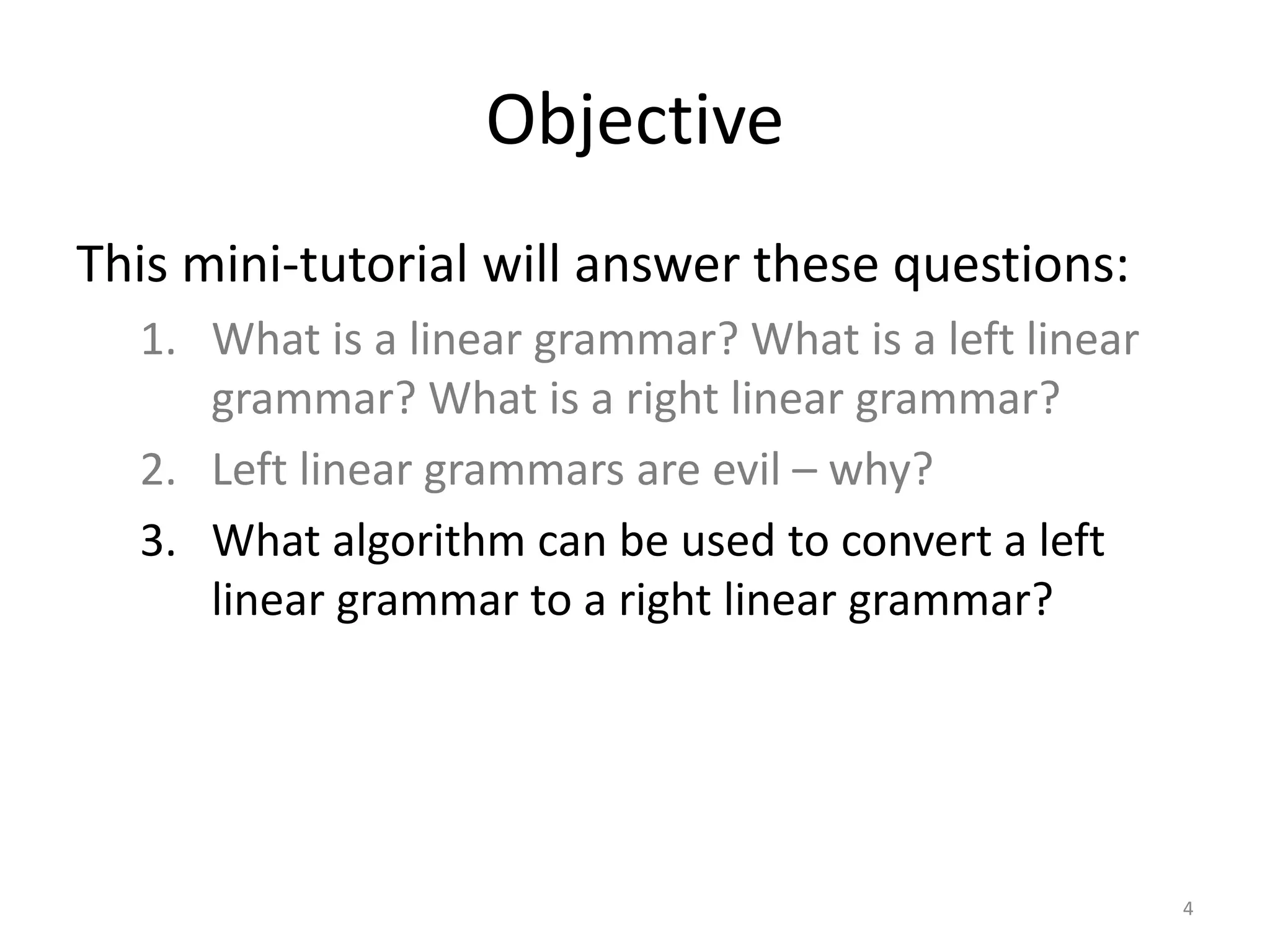 How To Convert A Left Linear Grammar To A Right Linear Grammarpptx Programming Languages
