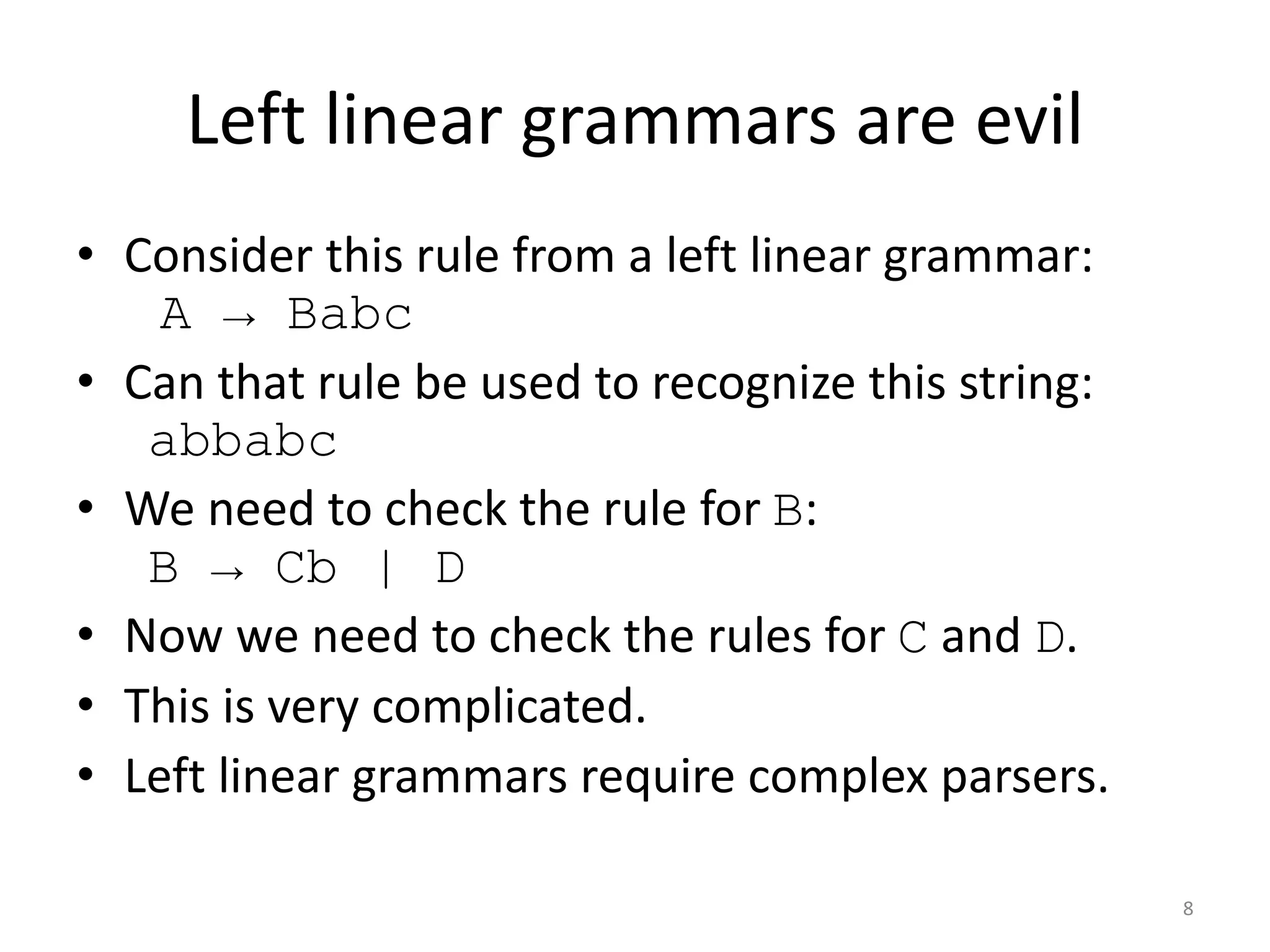 How To Convert A Left Linear Grammar To A Right Linear Grammarpptx Programming Languages