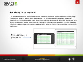 Convert Excel Spreadsheet into Mobile iPhone Android App | PPT