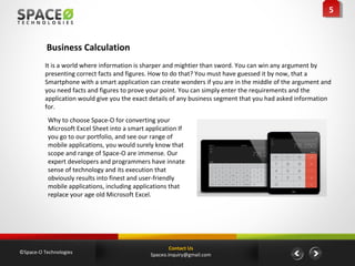 Convert Excel Spreadsheet into Mobile iPhone Android App | PPT