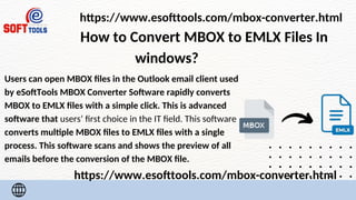 How to Convert MBOX to EMLX Files in Windows? | PPT