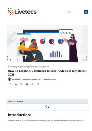 Excel Dashboard: How To Create A Dashboard In Excel 2025 | PDF