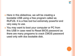 How to-create-a-dos-bootable-usb-pendrive | PPT