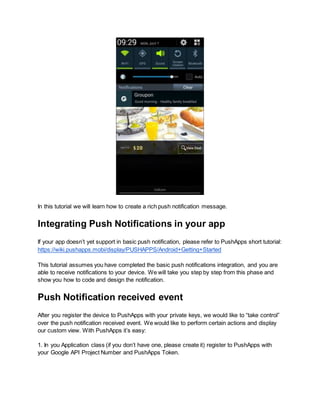 How to create android push notifications with custom view | PDF