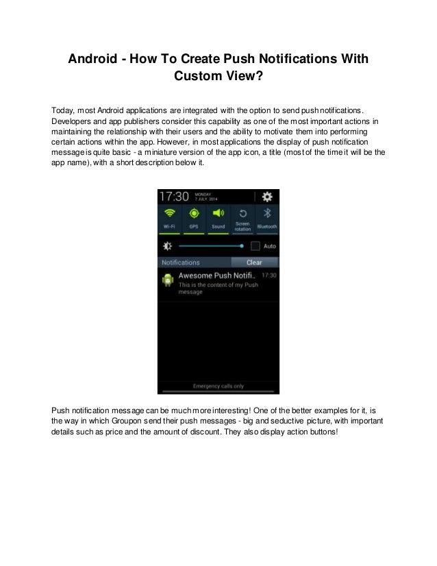 How To Create Android Push Notifications With Custom View