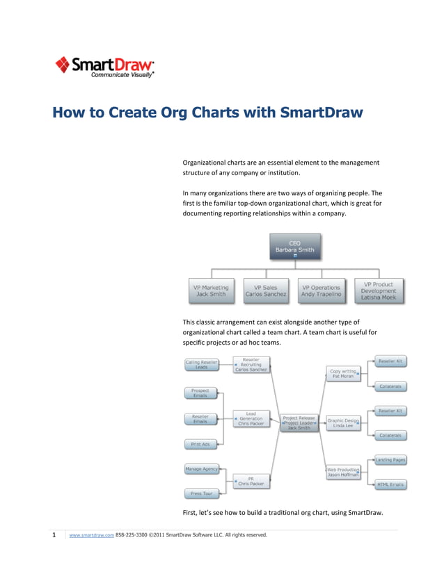 How to Create Org Charts with SmartDraw | PDF | Photo Editing Software | Computer Software and ...