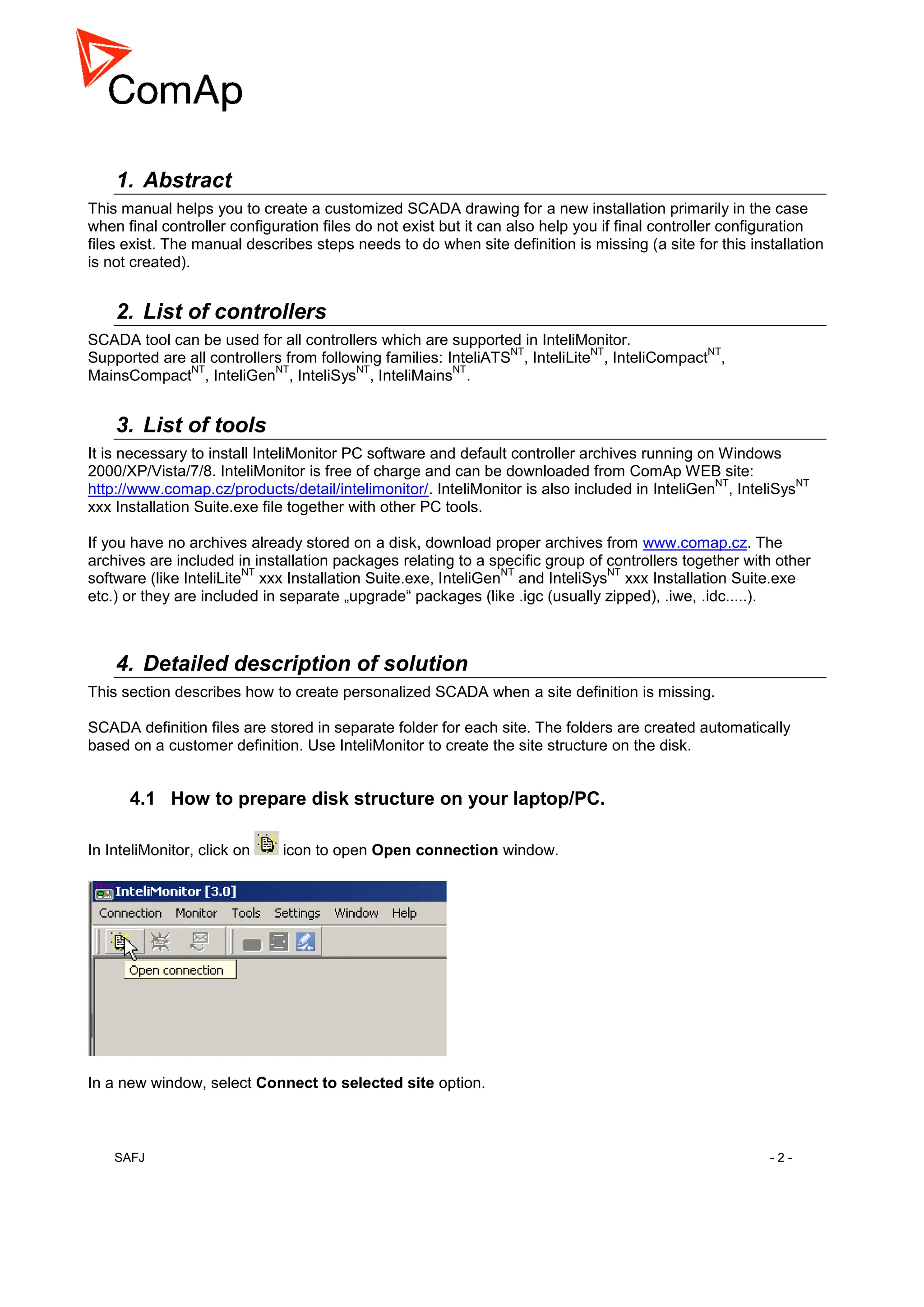 how to create scada offline with comap applications | PDF