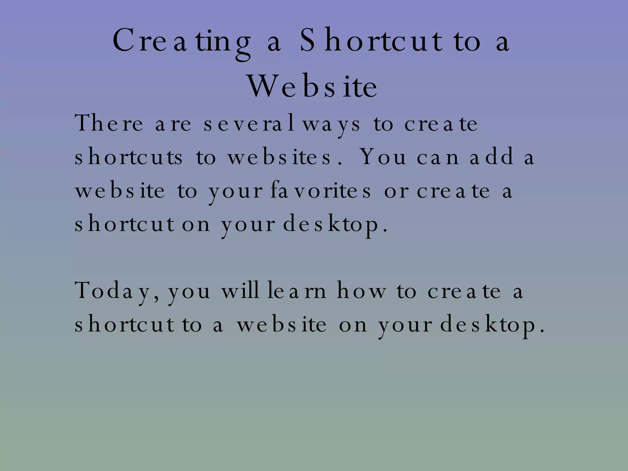 How To Create Shortcuts | PPS