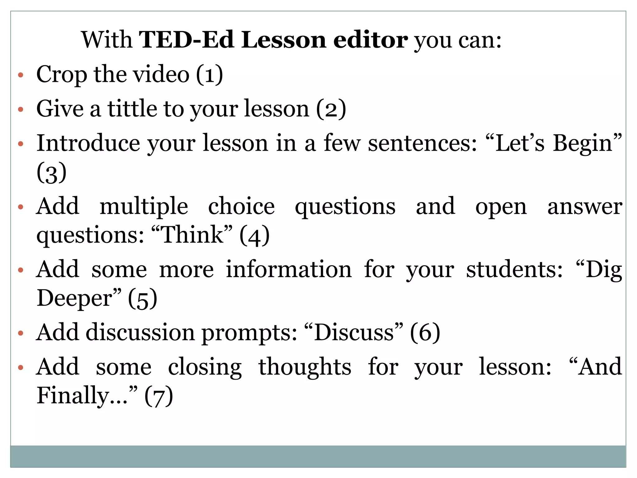How to create TED-Ed lessons | PPTX