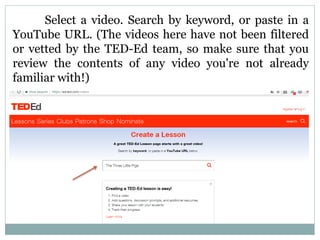 How to create TED-Ed lessons | PPTX