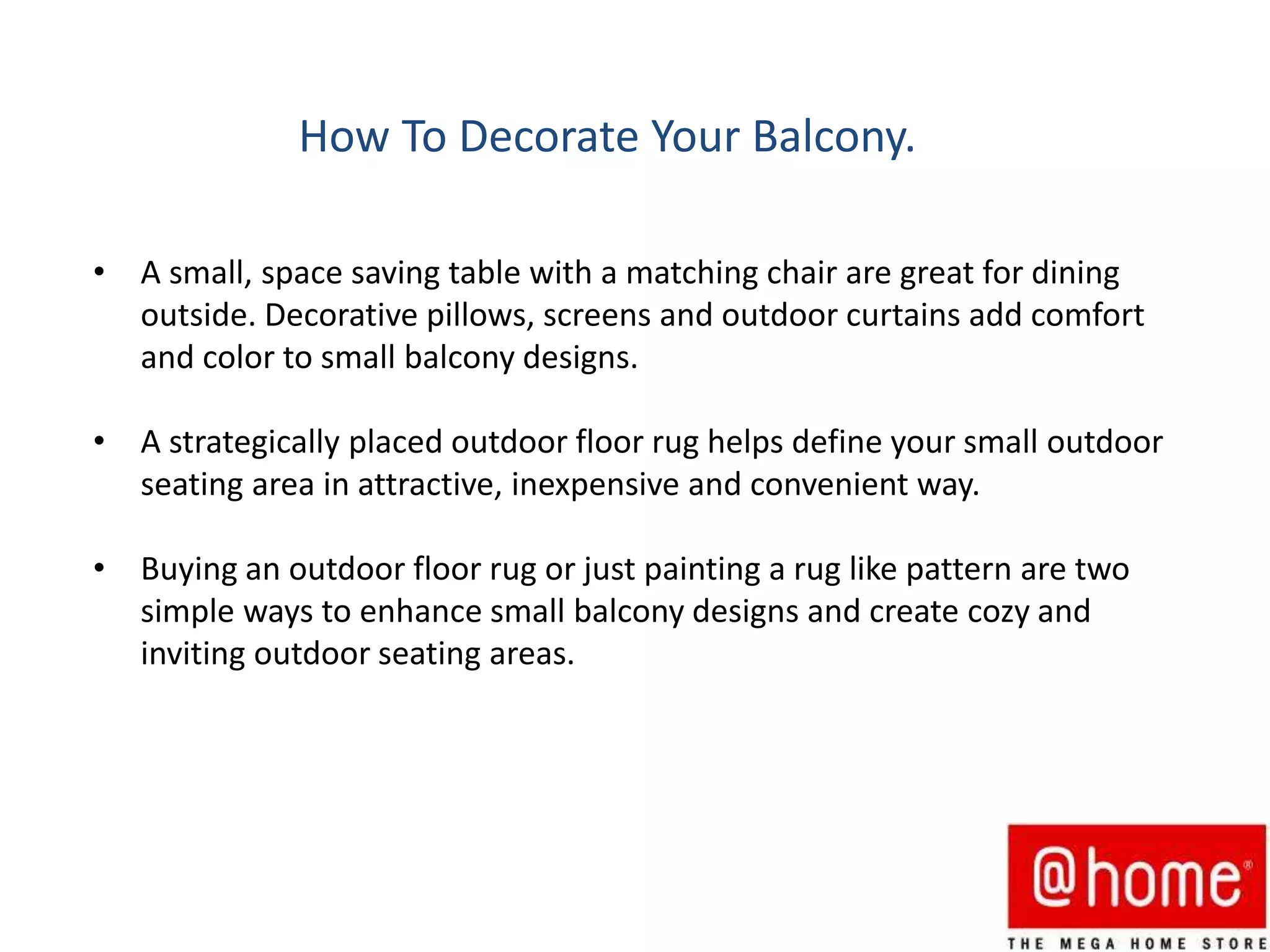 How to-decorate-your-balcony. | PPTX