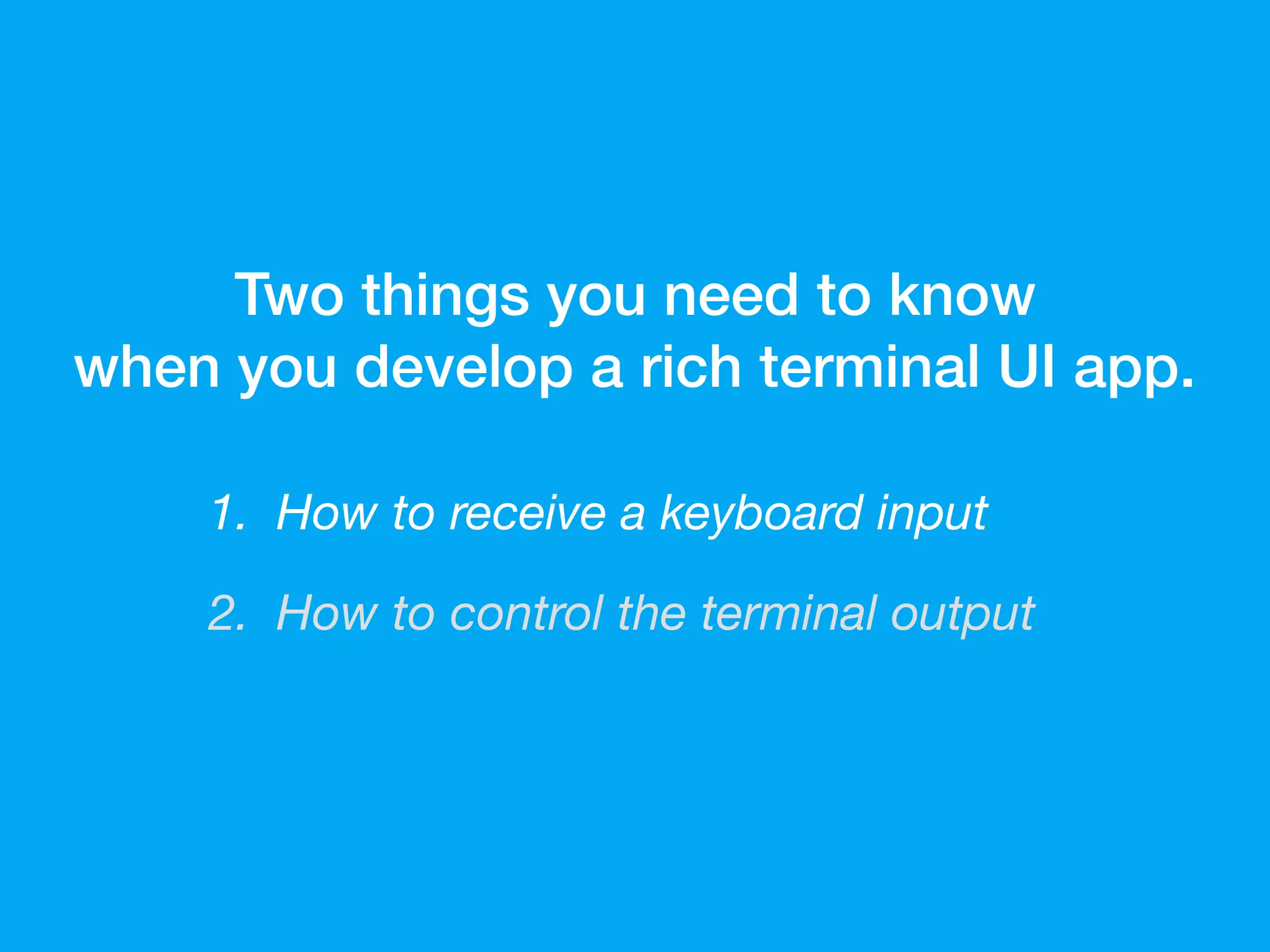 How to develop a rich terminal UI application | PPT