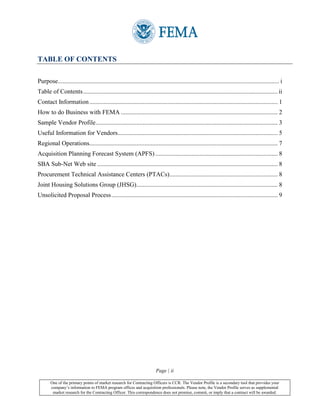 How to Do Business with FEMA | PDF