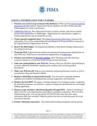 How to Do Business with FEMA | PDF