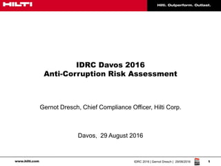Hilti executive discusses anti-corruption risk assessment approach | PPT