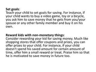 How to Encourage Your Kids to Save Money | PPT