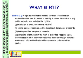 How to File RTI Application - Hemant Goswami | PPT