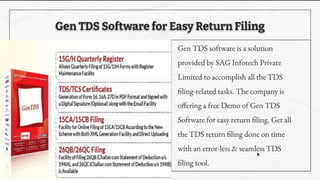 Simple Guide to Filing TDS Returns Via Using Gen TDS Software | PDF