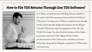 Simple Guide to Filing TDS Returns Via Using Gen TDS Software | PDF