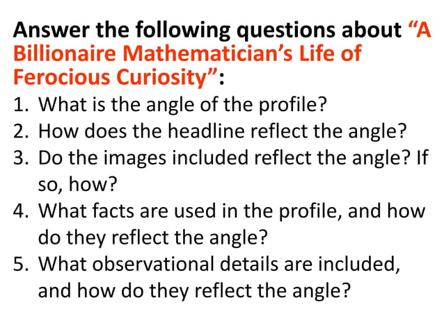 How to Find an Angle for Your Scientist Profile | PPTX