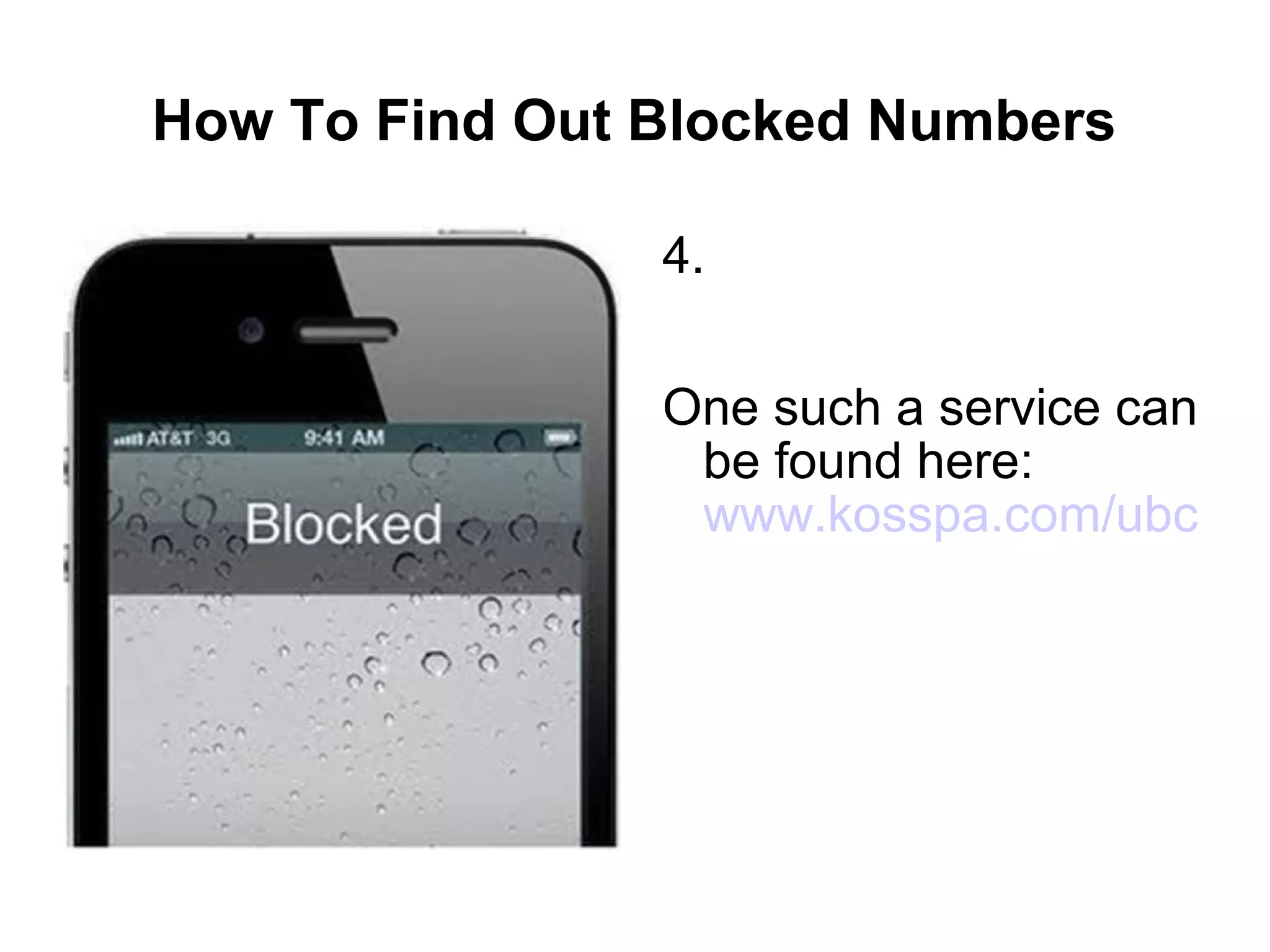 How To Find Out Blocked Numbers - Call Back Restricted Numbers | PPT