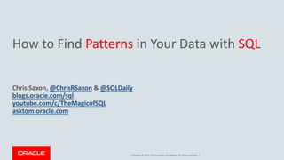 How to Find Patterns in Your Data with SQL | PPT