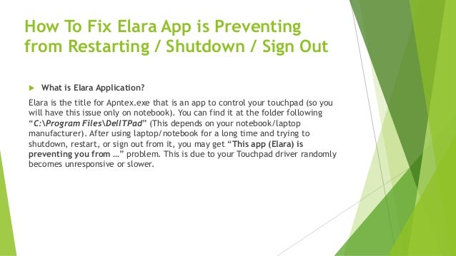 How To Fix "Elara App is Preventing Shutdown/Restarting/Sign out" In ...