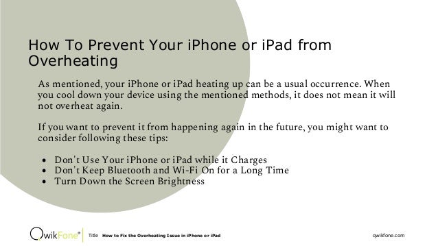 How to Fix the Overheating Issue in iPhone or iPad | PPT
