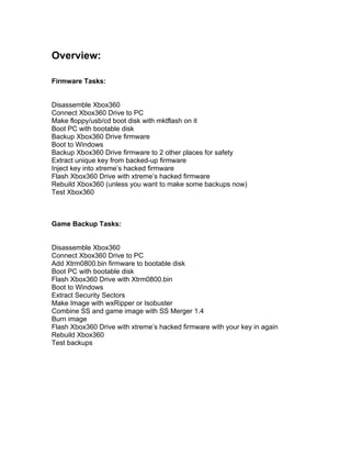 How To Flash Xbox 360 Firmware Tutorial by mksoftware | PDF