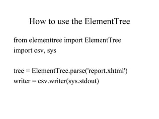 How to generate CSV from HTML with Sledge. | PPT