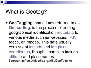 How to Geotag---the lecture for LKSH GIS society.ppt