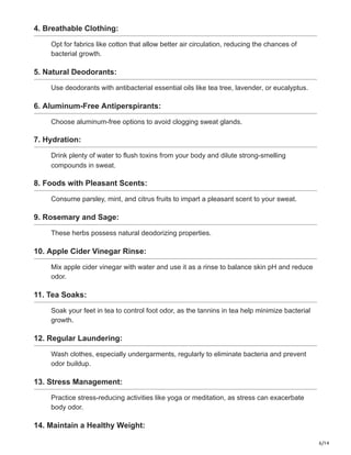 19 Ways to Get Rid of Body Odor Naturally | PDF