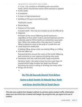 How to Get Rid of Toothache! | PDF