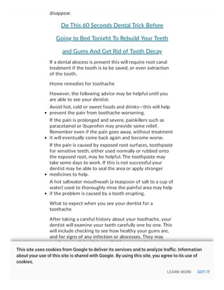 How to Get Rid of Toothache! | PDF