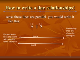 How To Identify Line Relationships!!! | PPT