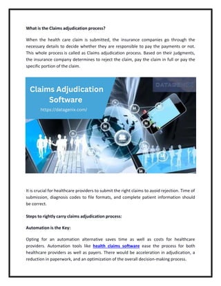 How to improve the Claims Adjudication Process? | PDF