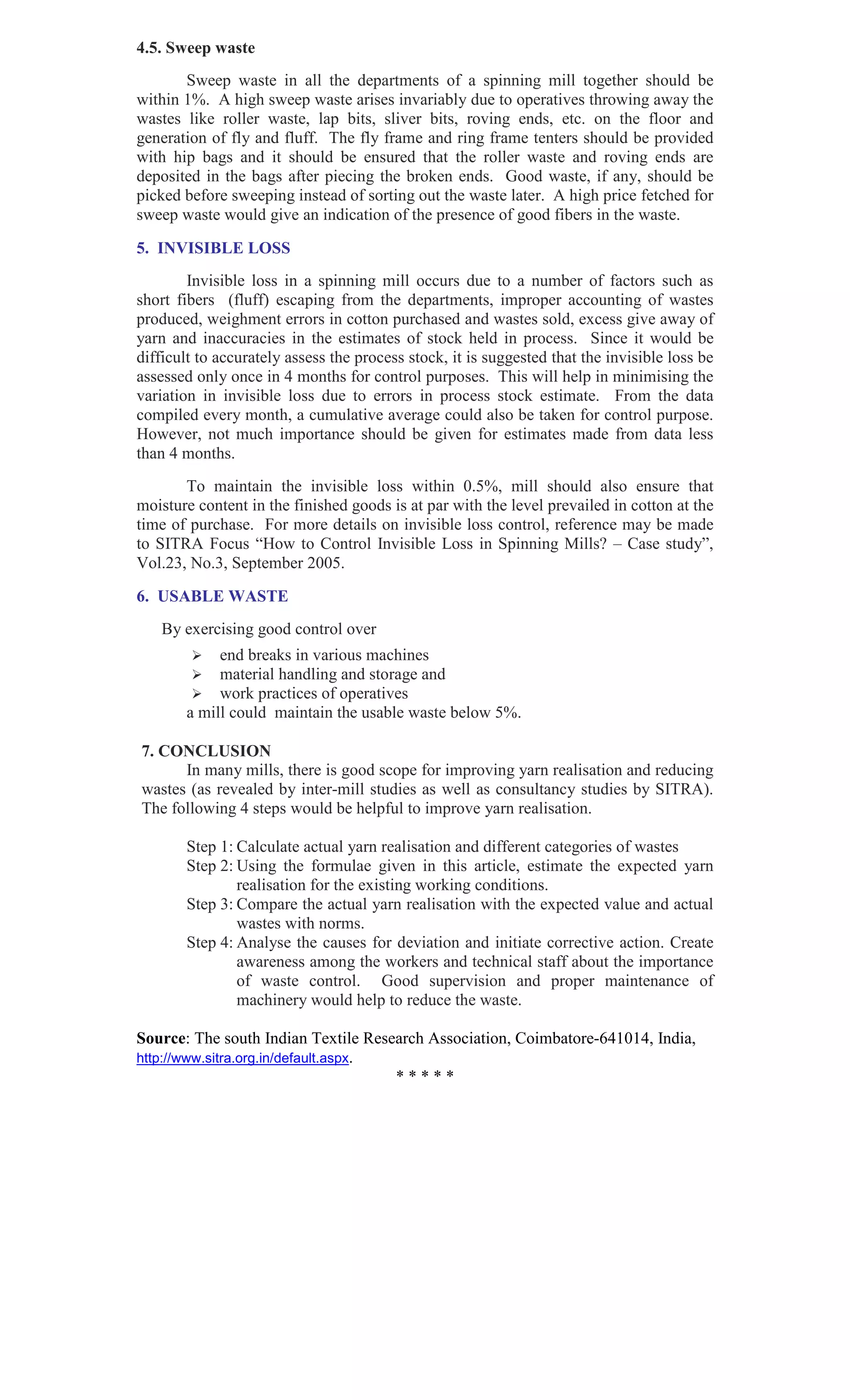 How to-improve-yarn-realization-and-control-wastes | PDF