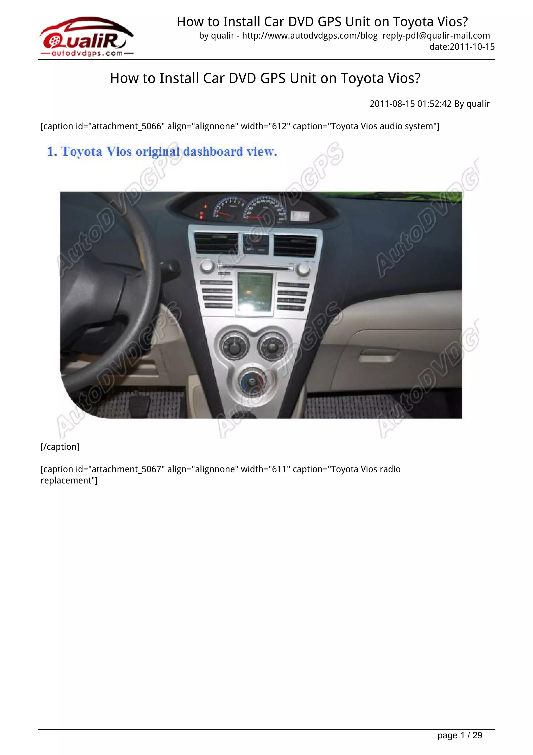 How to-install-car-dvd-gps-unit-on-toyota-vios guides | PDF