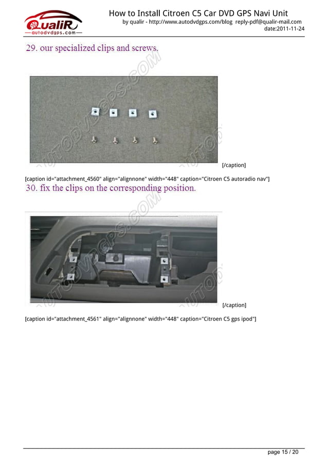 How to-install-citroen-c5-car-dvd-gps-navi-unit | PDF | Auto Navigation ...