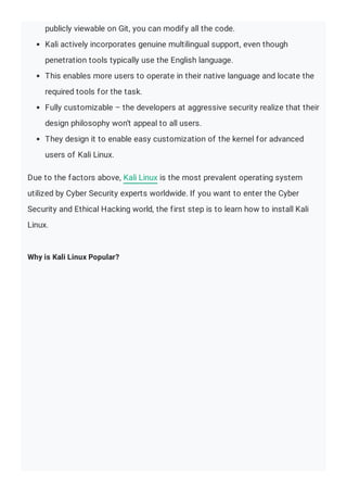 Unleash the Power: How to Install Kali Linux With a Twist | PDF